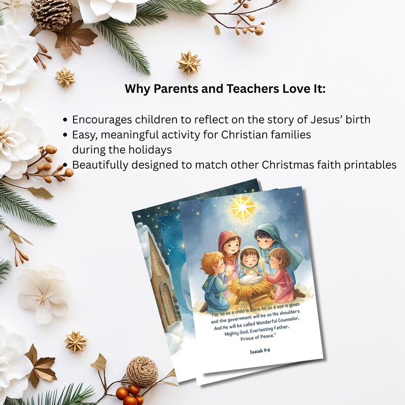 Christmas Bible Verse Cards for Kids: Watercolor Printables (digital ...