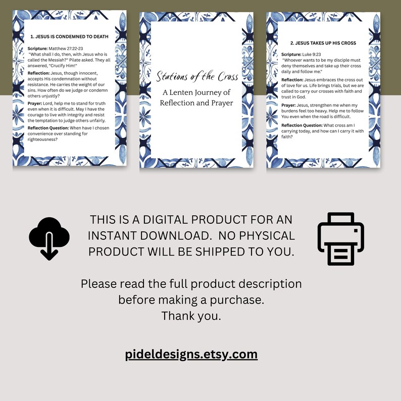 Catholic Stations of the Cross Reflection Cards: Printable Devotional ...