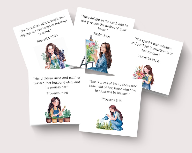 Printable Bible Verse Cards for Women, Christian Verse, Mother's Day ...