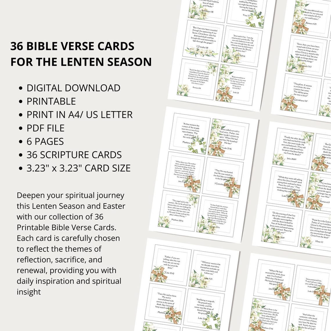 36 Printable Bible Verse Cards for the Lenten Season, Holy Week ...