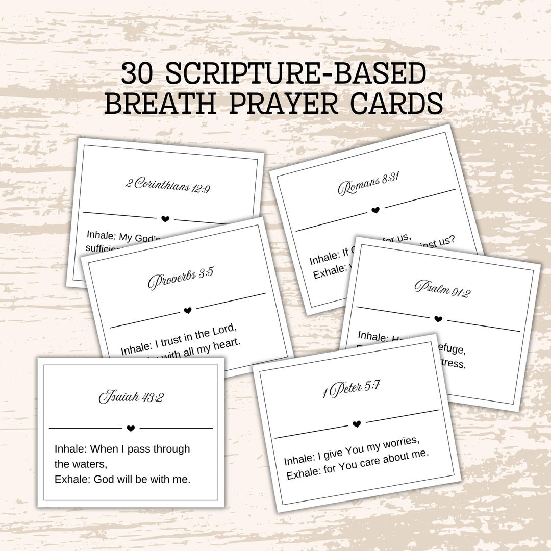 Scripture Breath Prayer Cards: Christian Inspiration (digital Download ...