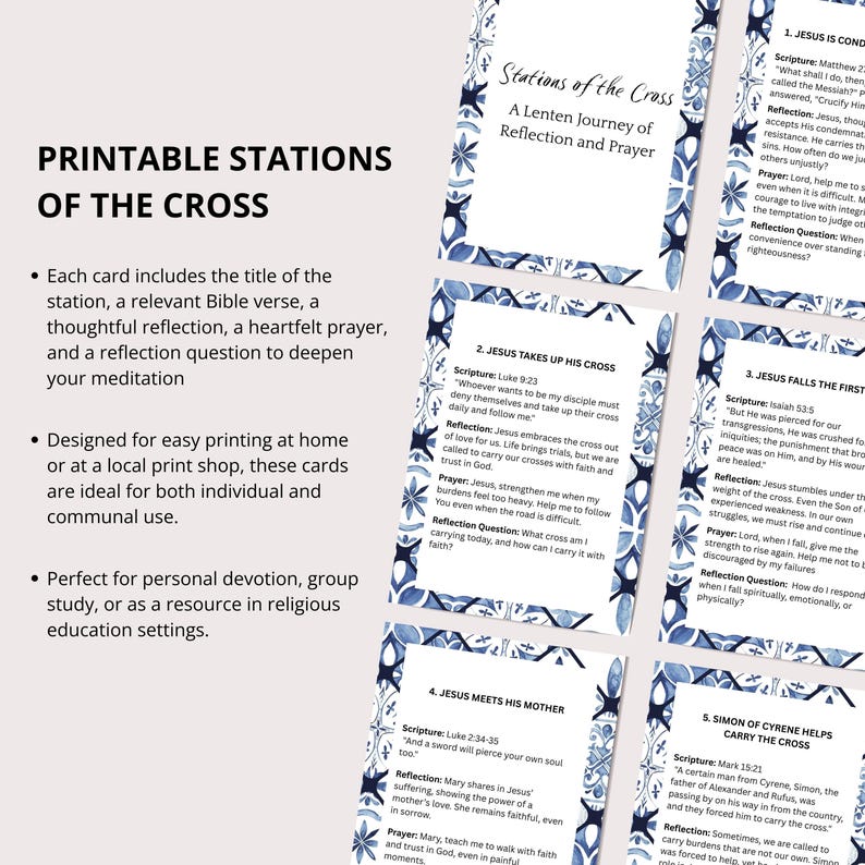 Catholic Stations of the Cross Reflection Cards: Printable Devotional ...