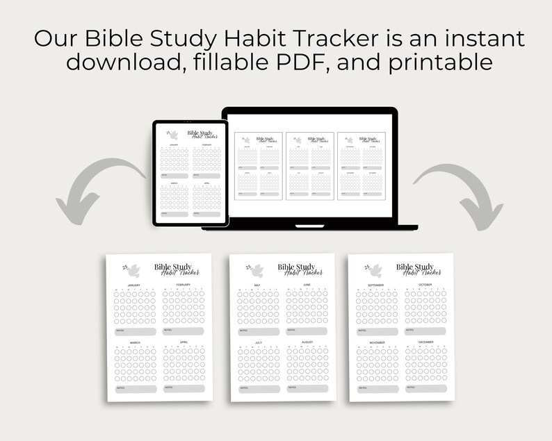 Minimalist Bible Study Habit Tracker, Faith-based Journal (digital ...