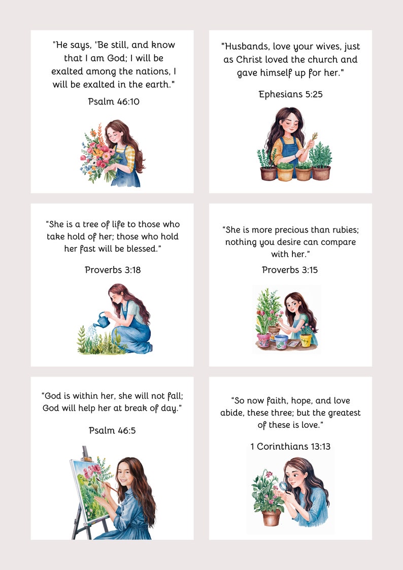 Printable Bible Verse Cards for Women, Christian Verse, Mother's Day ...