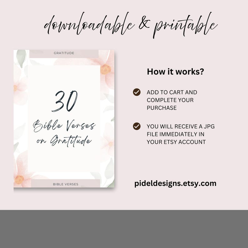 30 Gratitude Bible Verse Cards: Minimalist Scripture (digital Prints ...