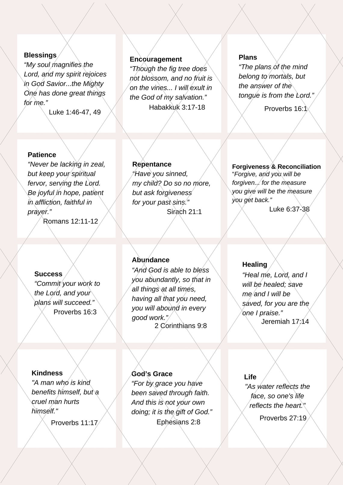 36 Encouraging Bible Verse Cards: Scripture Printables (PDF) - Etsy