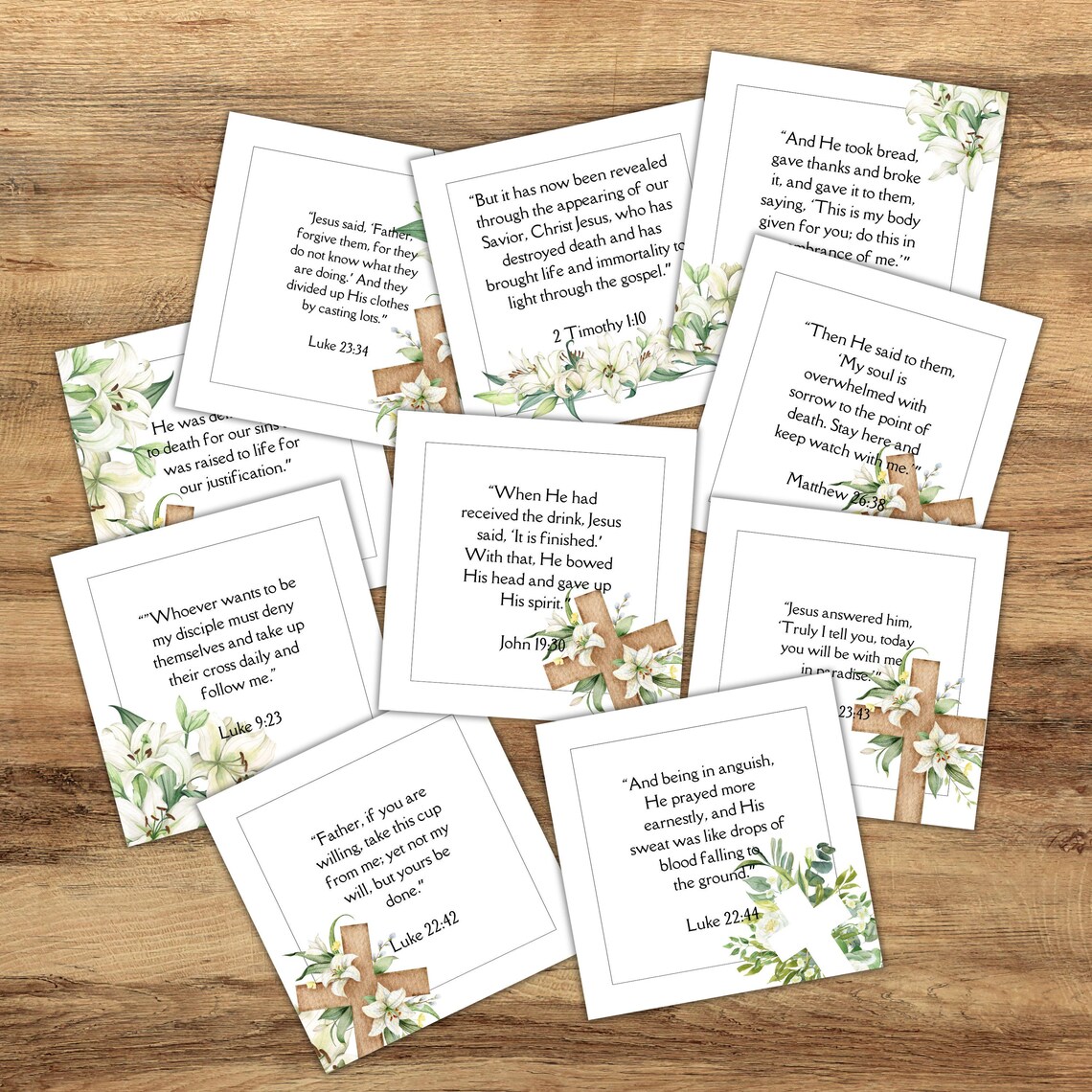 36 Printable Bible Verse Cards for Catholics, Holy Week Scripture Cards ...