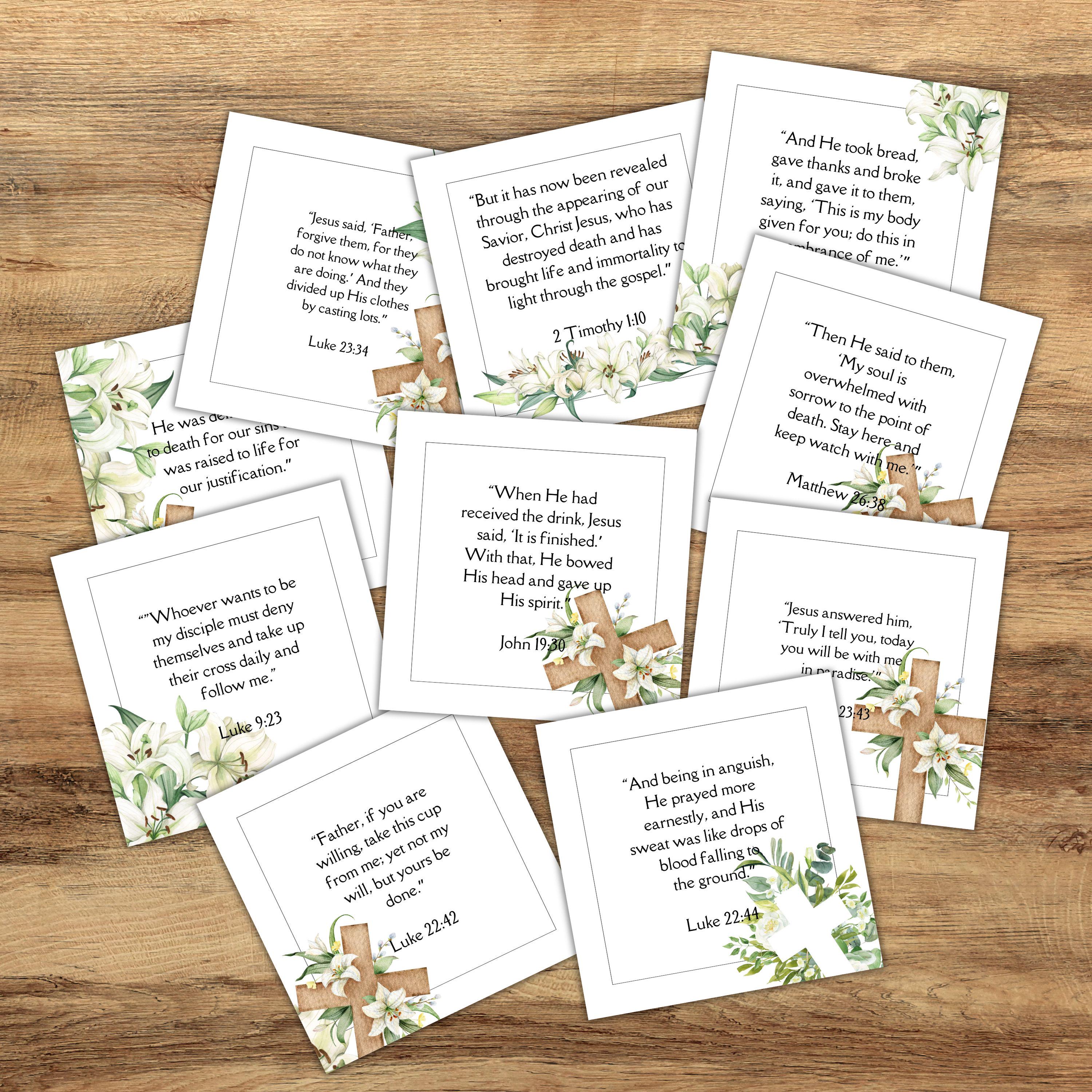 Catholic Bible Verse Cards, Holy Week Scripture, Easter Religious Gift ...