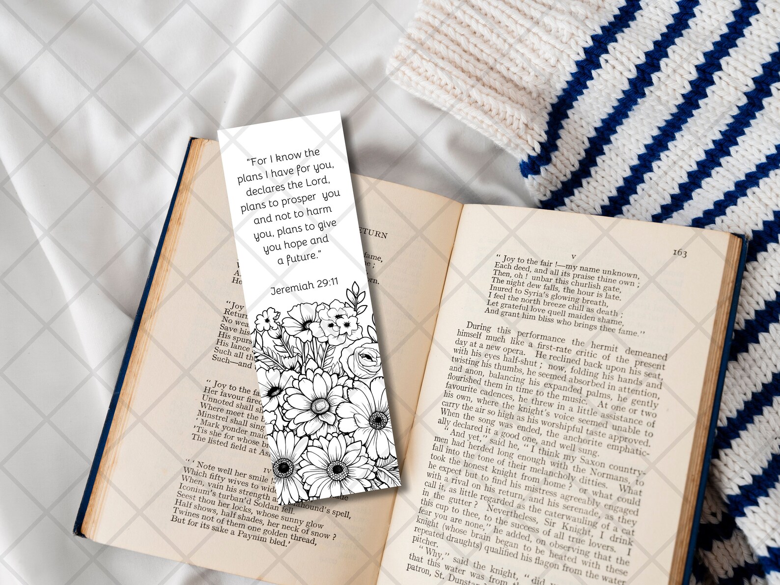 Bible Verse Bookmarks: Minimalist Floral Scripture, Set of 5 (digital ...