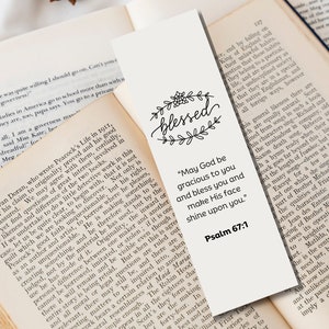 Set of 5 Printable Minimalist Bible Verse Bookmarks | Faith-based ...