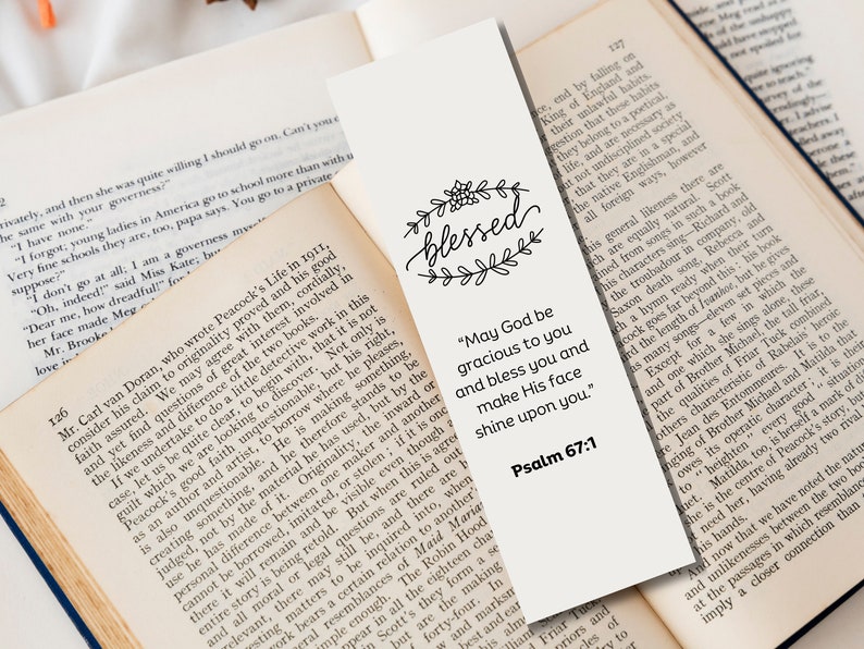 Set of 5 Printable Minimalist Bible Verse Bookmarks | Faith-based ...
