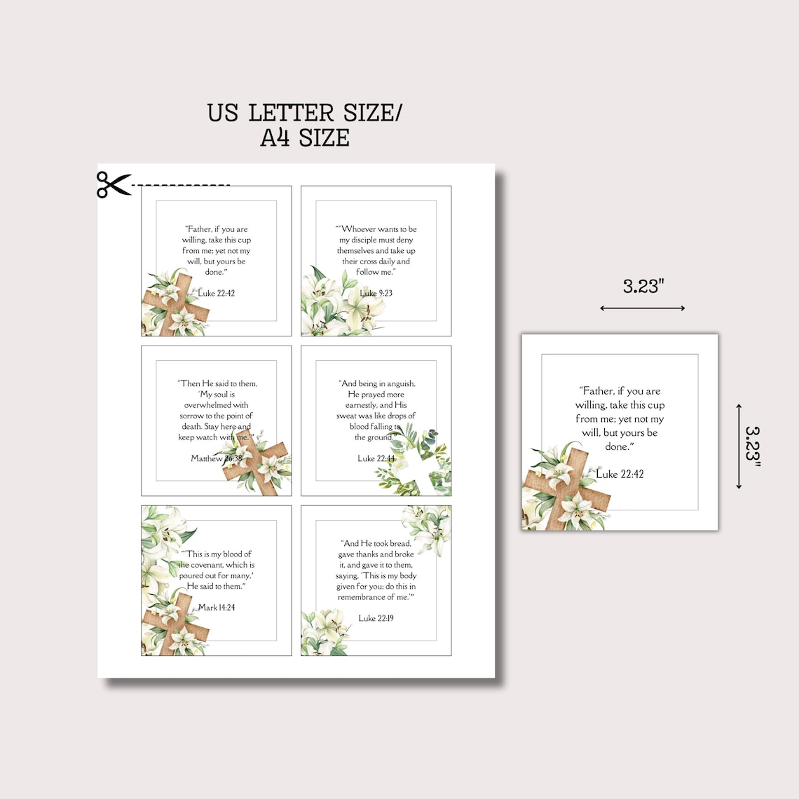 36 Printable Bible Verse Cards for the Lenten Season, Holy Week ...