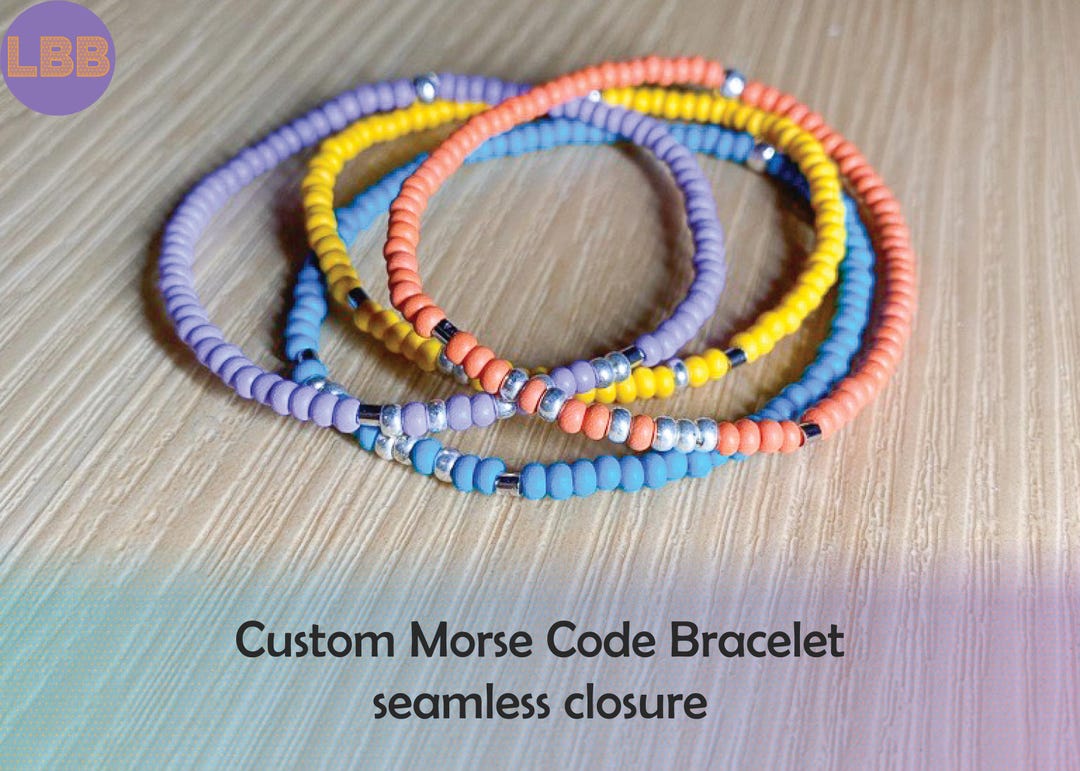 Custom Friendship Bracelet, Morse Code Bracelet, Matte Glass Bead ...