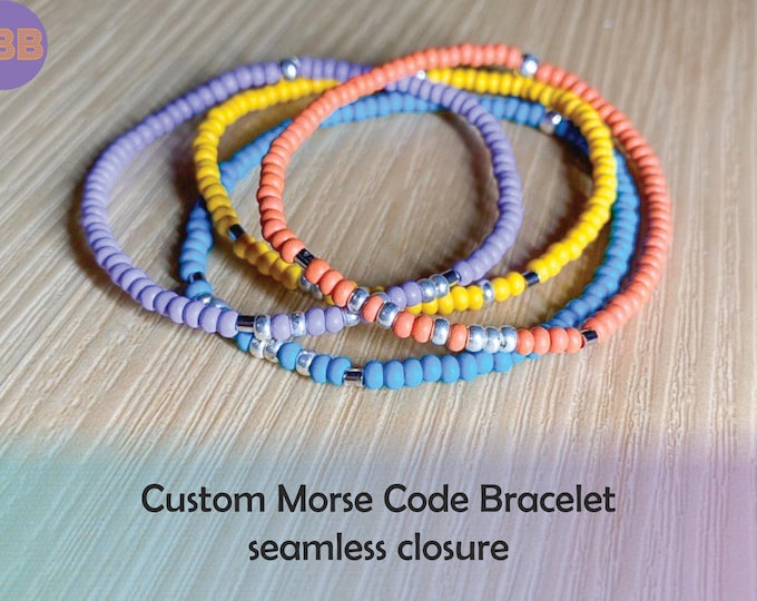 Custom Morse Code Bracelet, Stretch Bracelet, Seed Bead Bracelet - Etsy