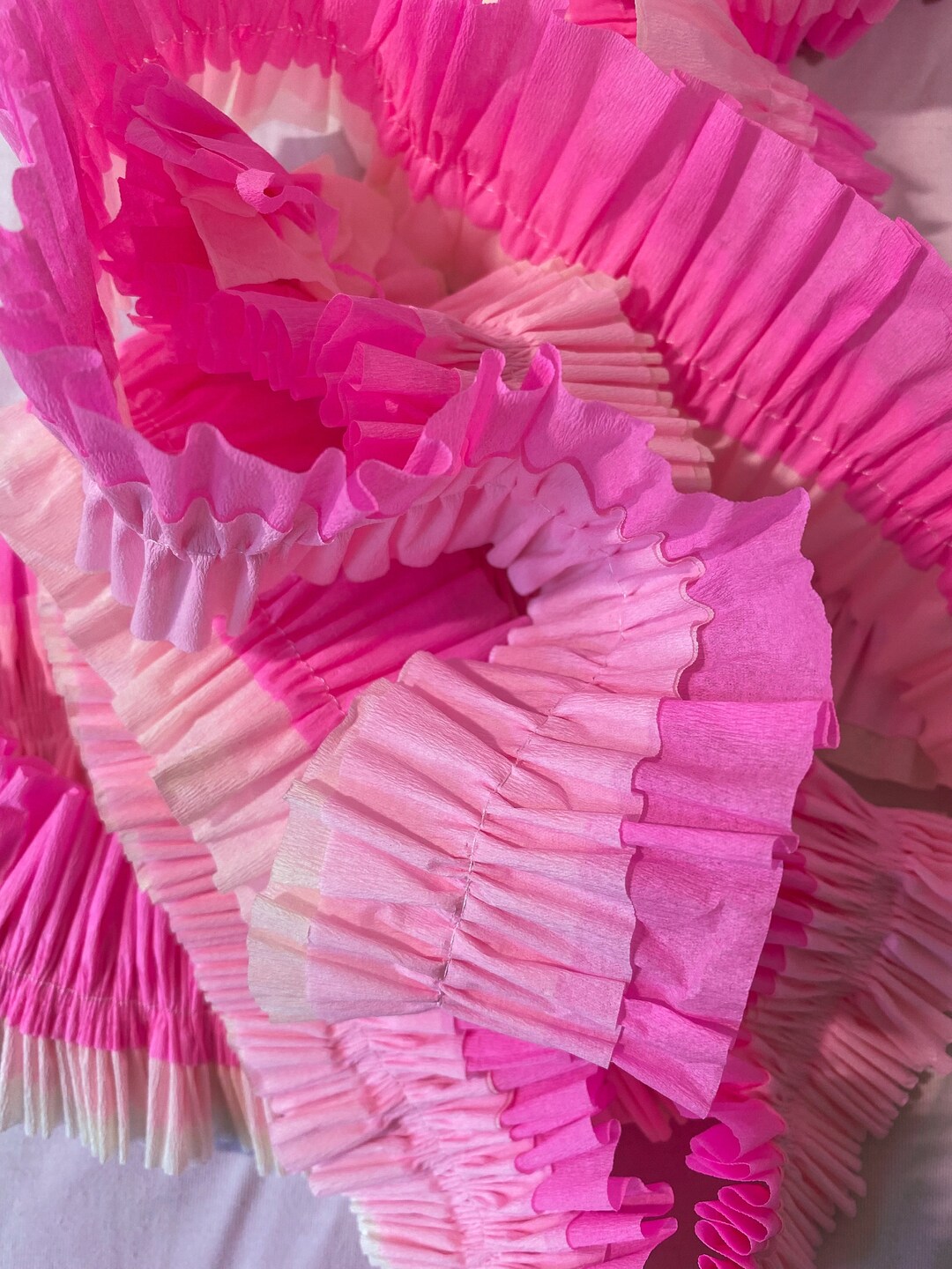 Triple-layer Ruffled Crepe Paper Streamer Pink - Etsy