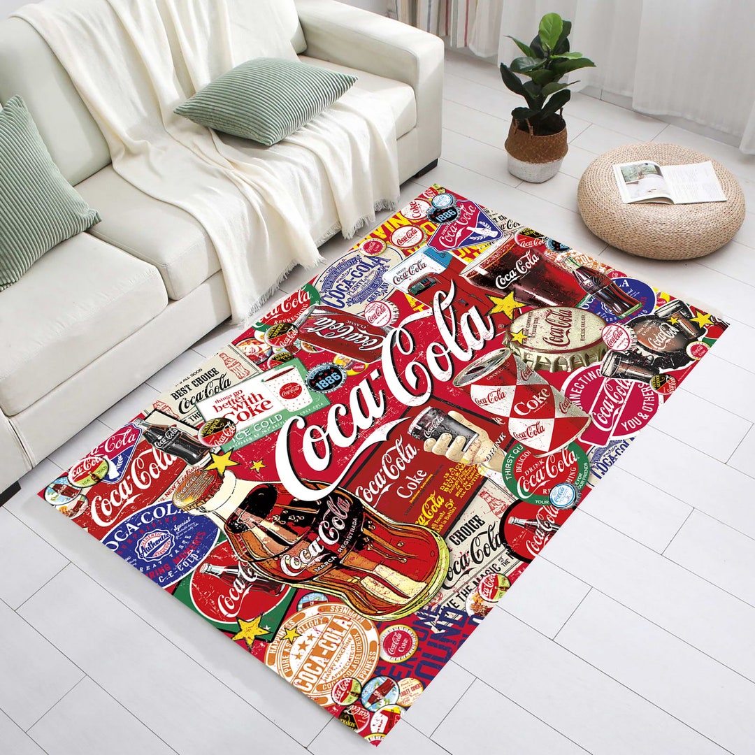 Coca Cola Rug,coca Cola Written Rug,colorful Rug,cola Rug,coke Rug ...