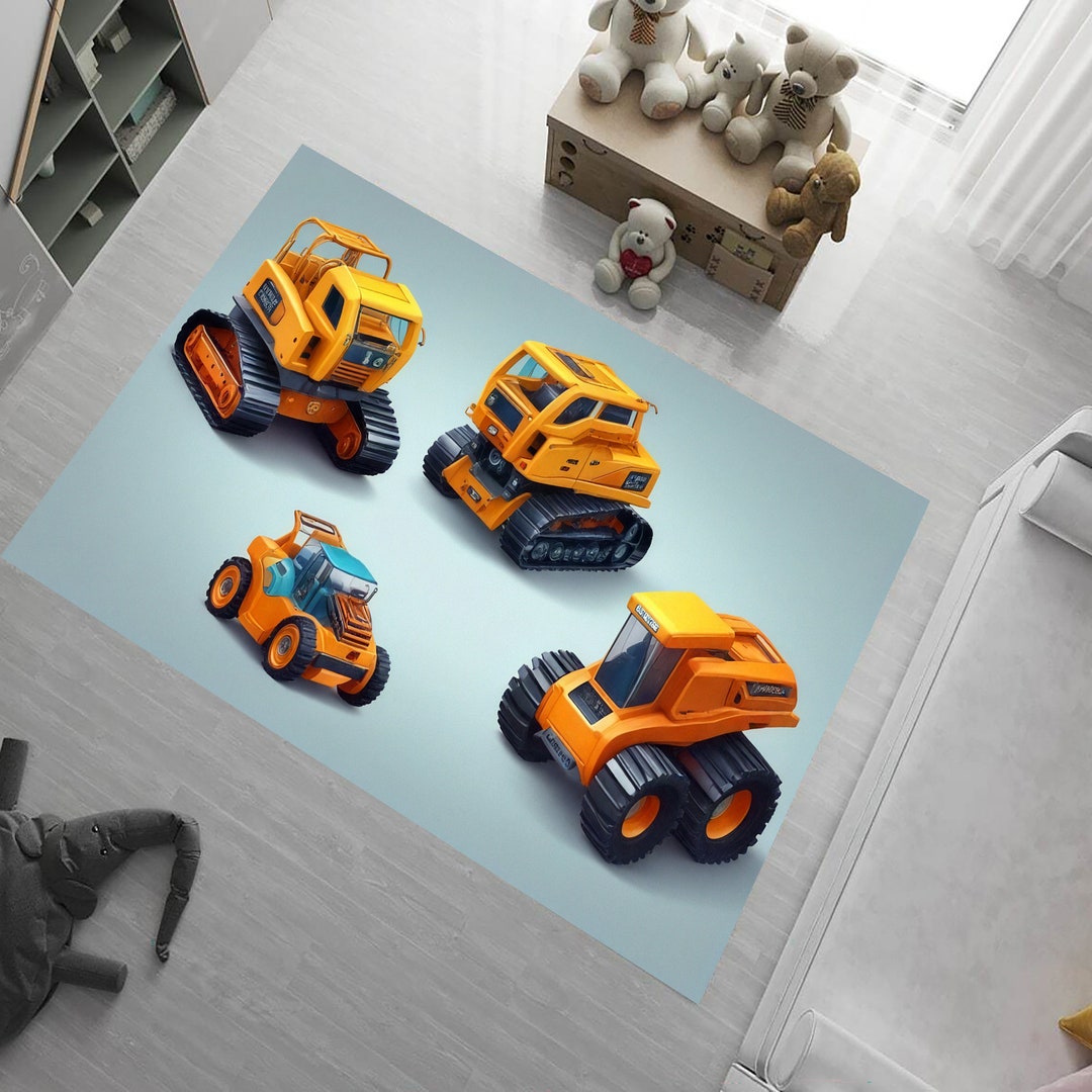Construction Machinery Rug, Tractor Rug, Bulldozer Rug,road Pattern Rug ...