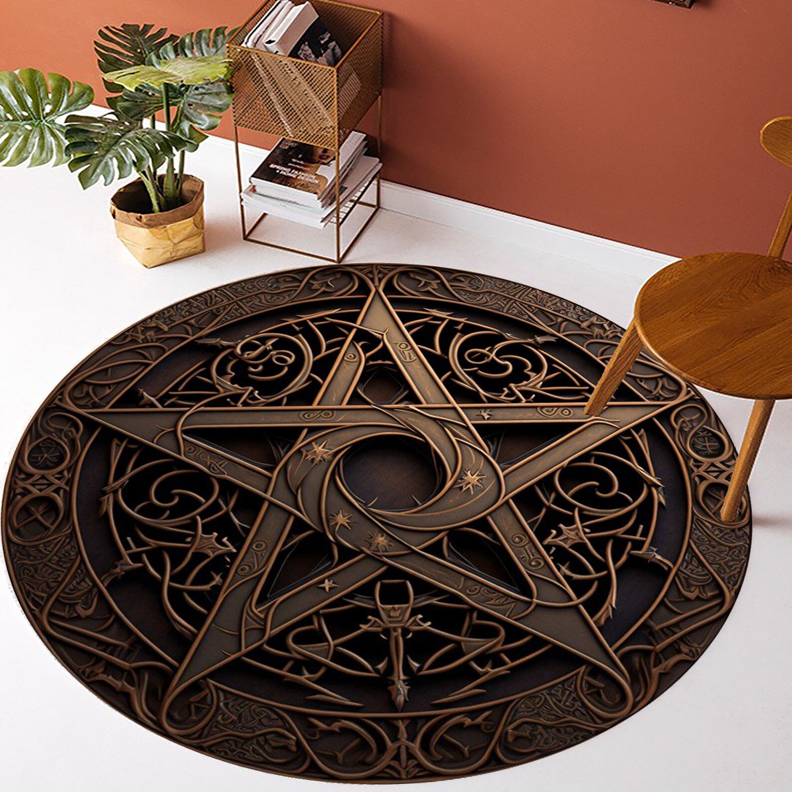 Ancient Symbols Pattern Rug,city Symbols Rug,tree Pentagram Rug,unity ...