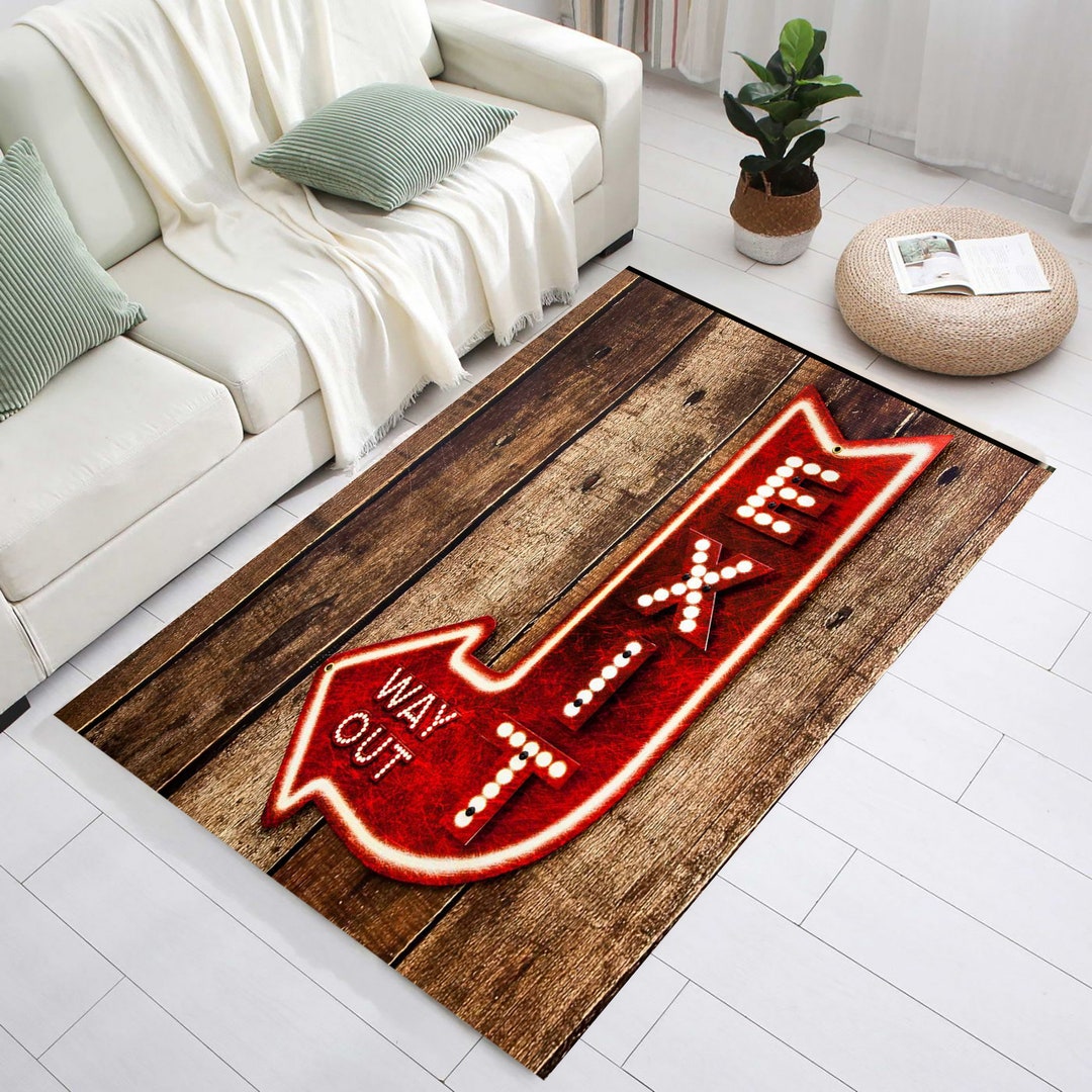 Exit Signboard,exit Office Sign,signboard Rug,exit Written Rug,red ...
