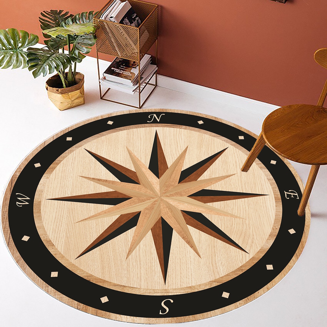 Compass Rug,compass Pattern Rug,compass Design Rug, Medallion Rug ...