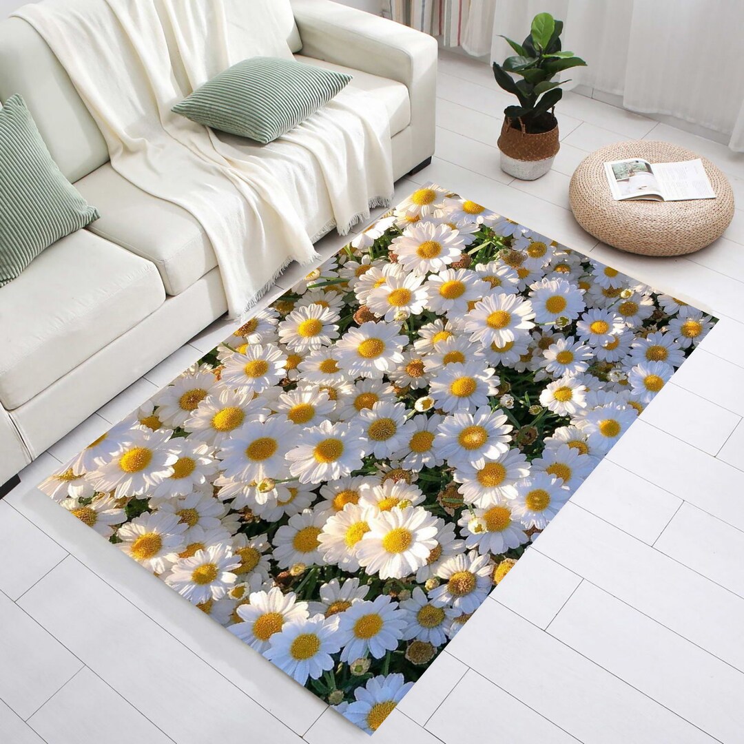 Daisy Pattern Rug,daisy Rug,flowery Rug,colorful Rug,amazing Rug,living ...