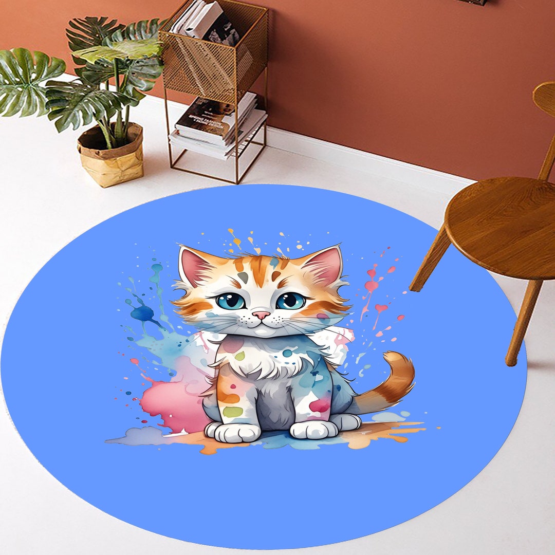 Cat Pattern Rug,animal Rug,animal Pattern Rug,art Rug,baby Rug,baby ...
