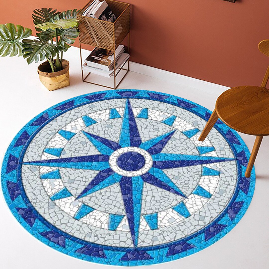 Compass Rug,tile Mosaic Rug, Boho Decor ,mosaic Compass Rug,best Model ...