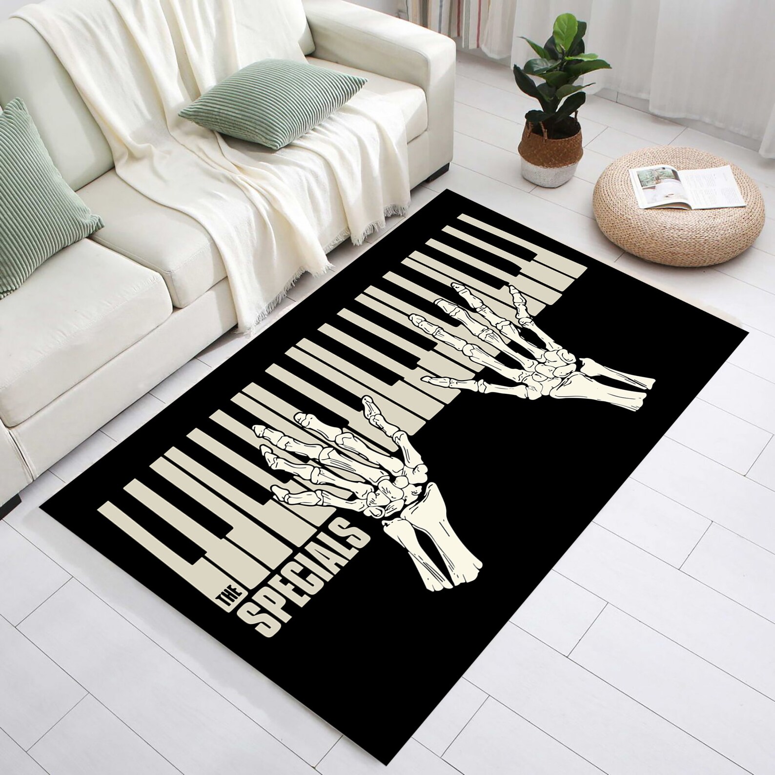 Skeleton Playing Pianoskeleton Pattern Rugpiano Rugskeleton - Etsy