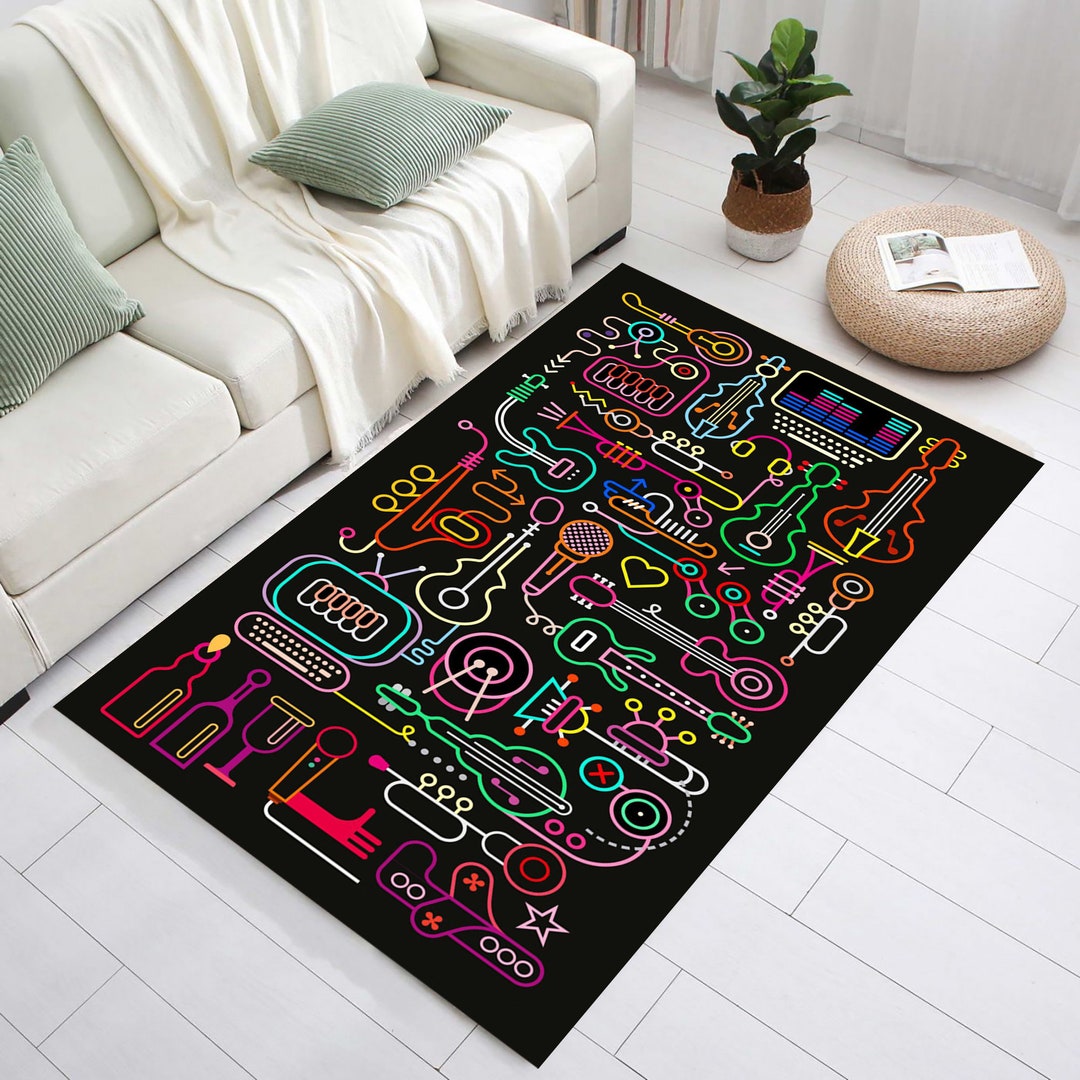 Instruments Pattern Rug,guitar Pattern Rug,musical Instruments,music ...