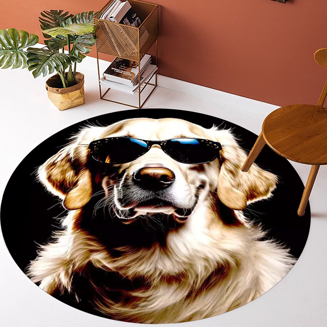Dog Rug, Dog Pattern Rug, Round Rug, Cool Dog Rug,funny Rug, Kids Room Rug, Play Mat, Funny Rug ...