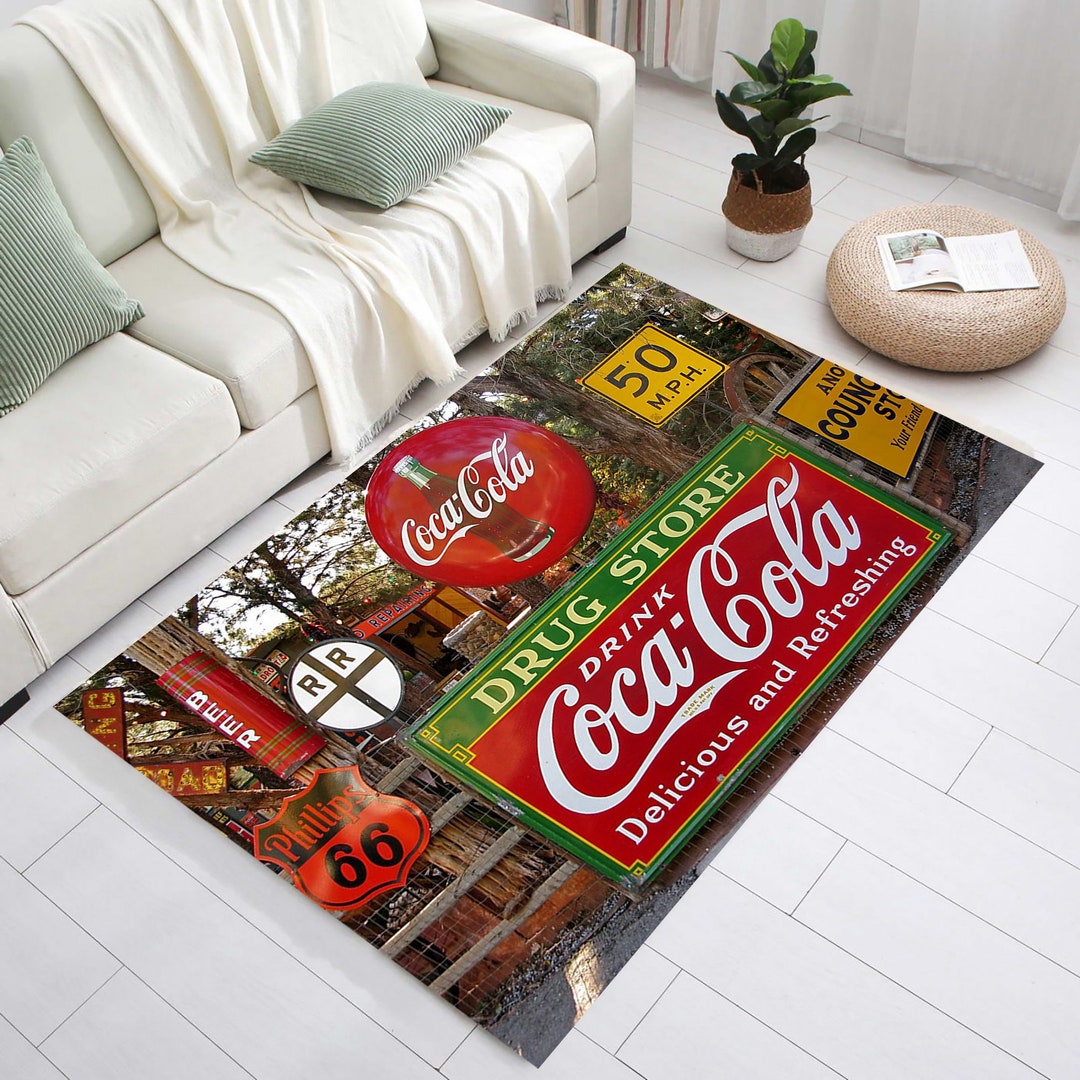Sign Board Coke,coca Cola Rugs,cola Pattern Rugs,retro Rugs,drink Rugs ...