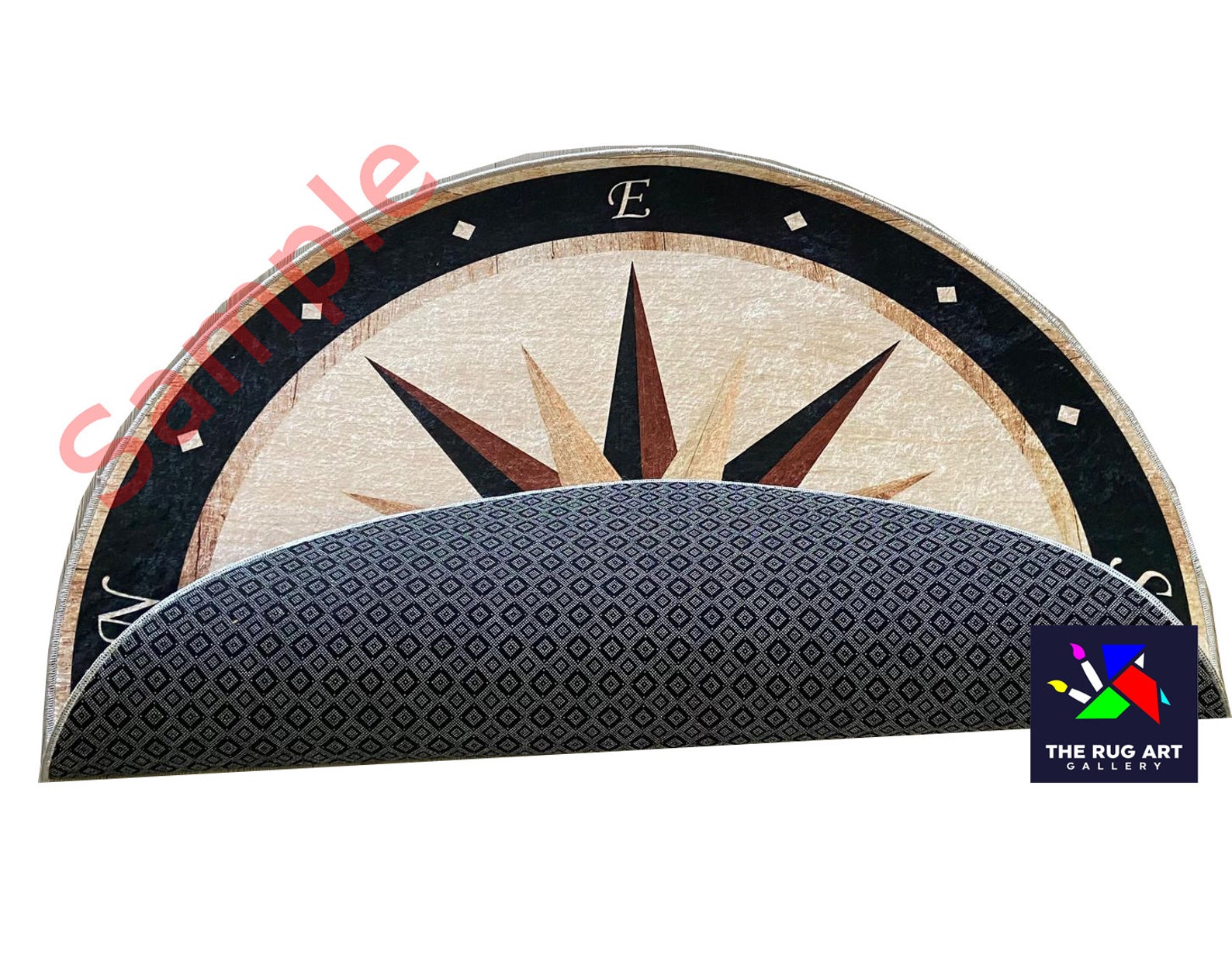 Compass Pattern Round Rug for Your Home - Etsy