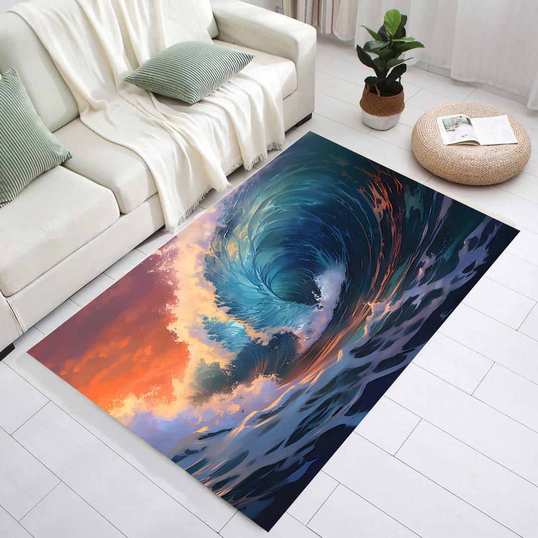 Water Sea Wave Rugocean Carpet Water Matocean Wave Rug - Etsy
