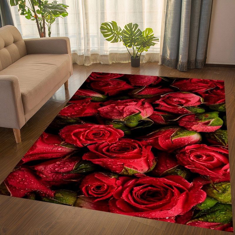 Rug With Roses - Etsy