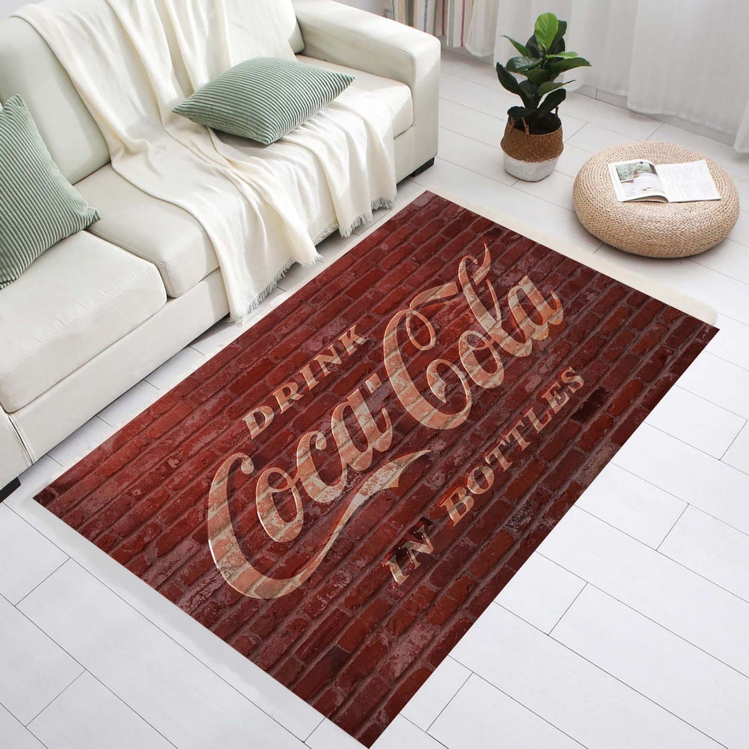 Coca Cola Brick Pattern Rug: Nostalgic Coke Decor - Etsy