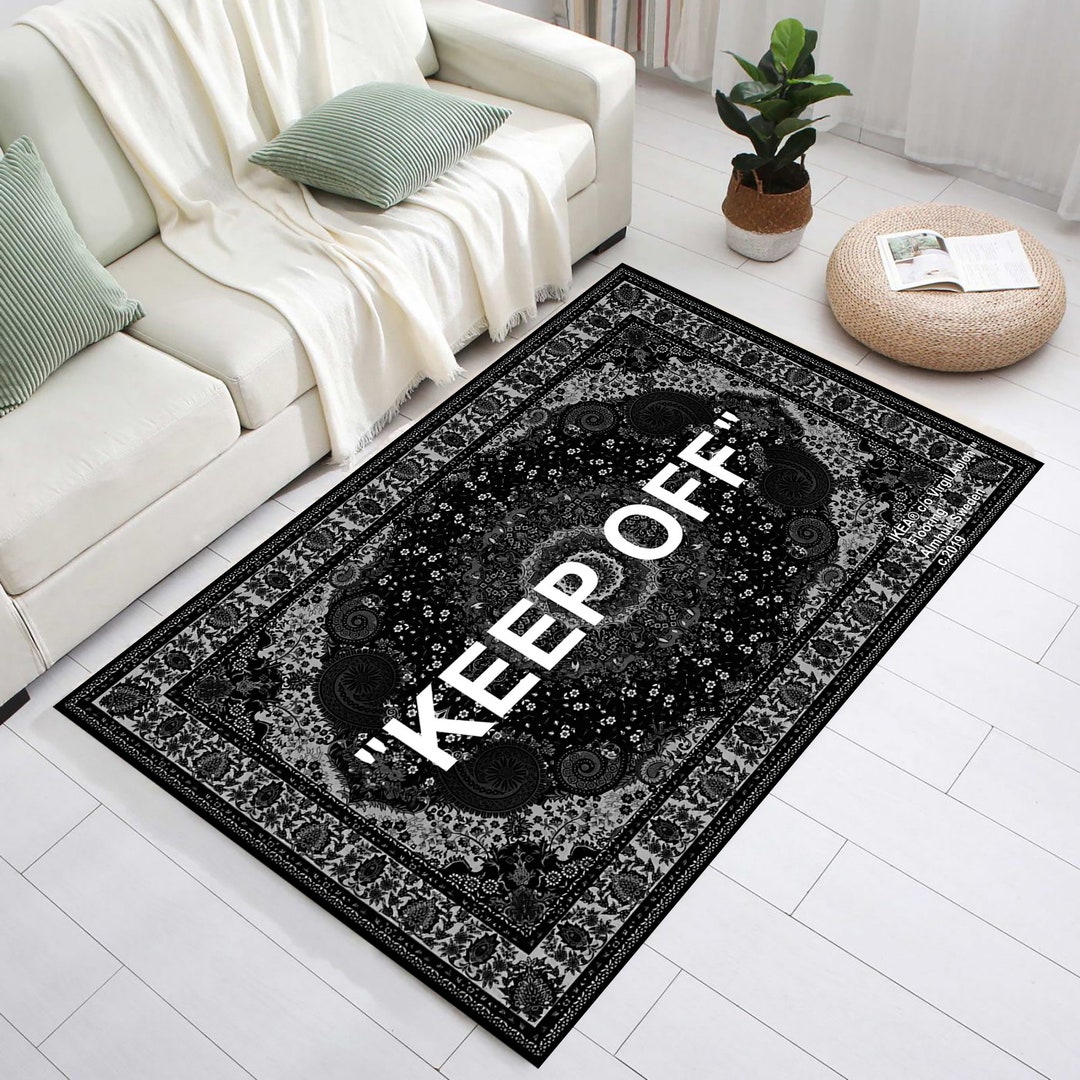 Keep off Black Boho Rug, Turkish Style, Polyester Area Rug - Etsy