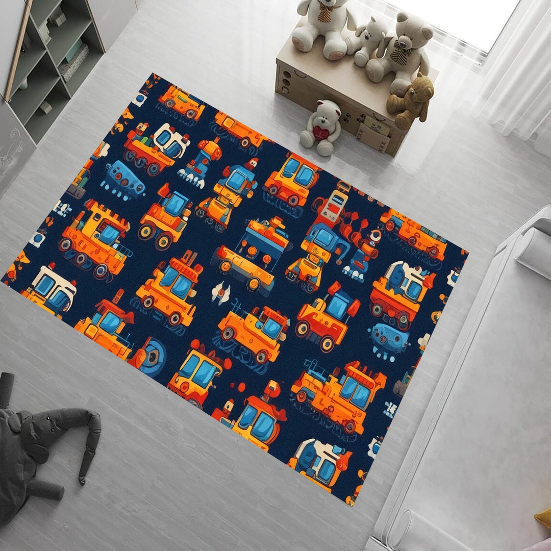 Truck Rug,tractor Pattern Rug,traffic Rugs,trafic Pattern Rug,boys Room ...