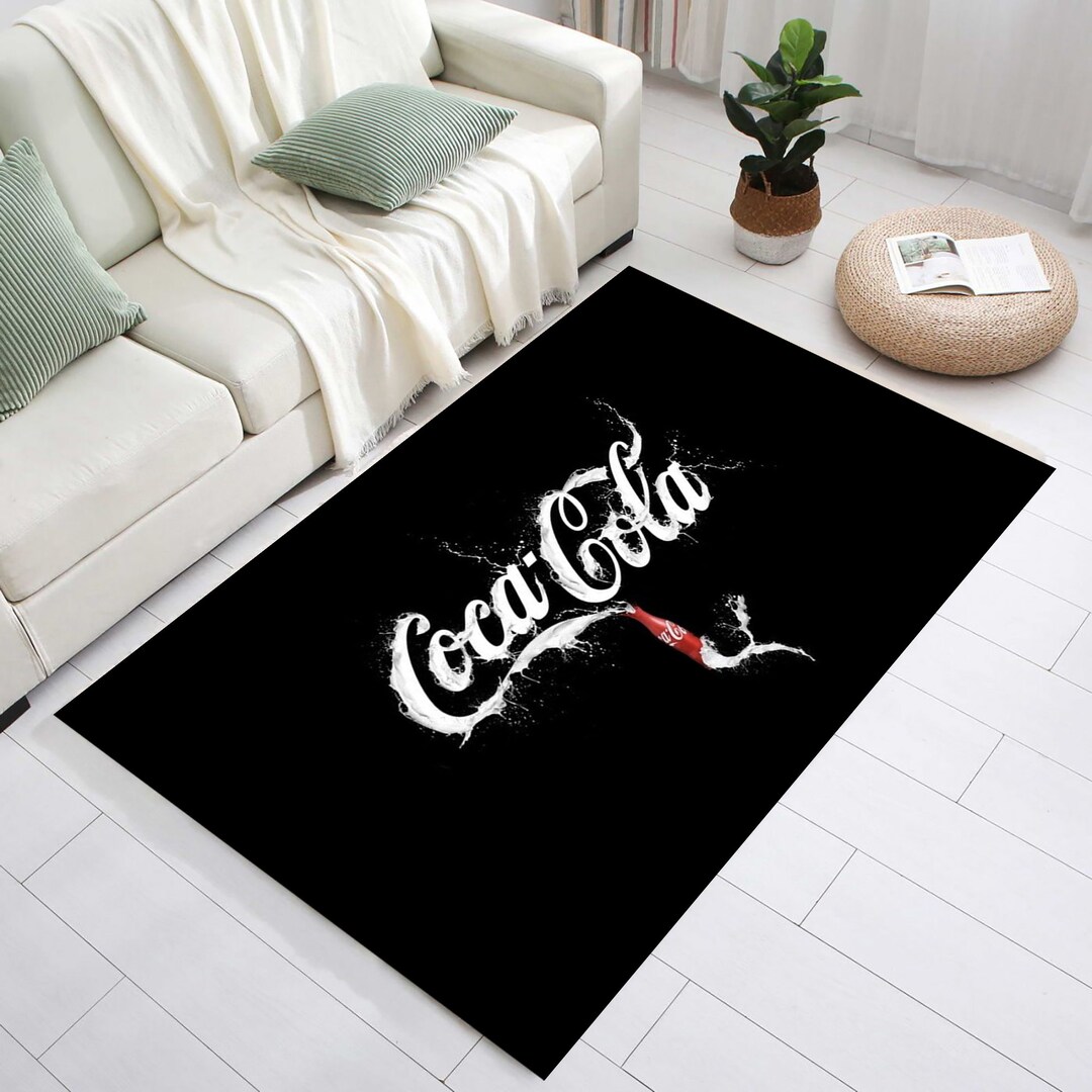 Coca-cola Pattern Rug: Black Creative Kitchen Decor - Etsy