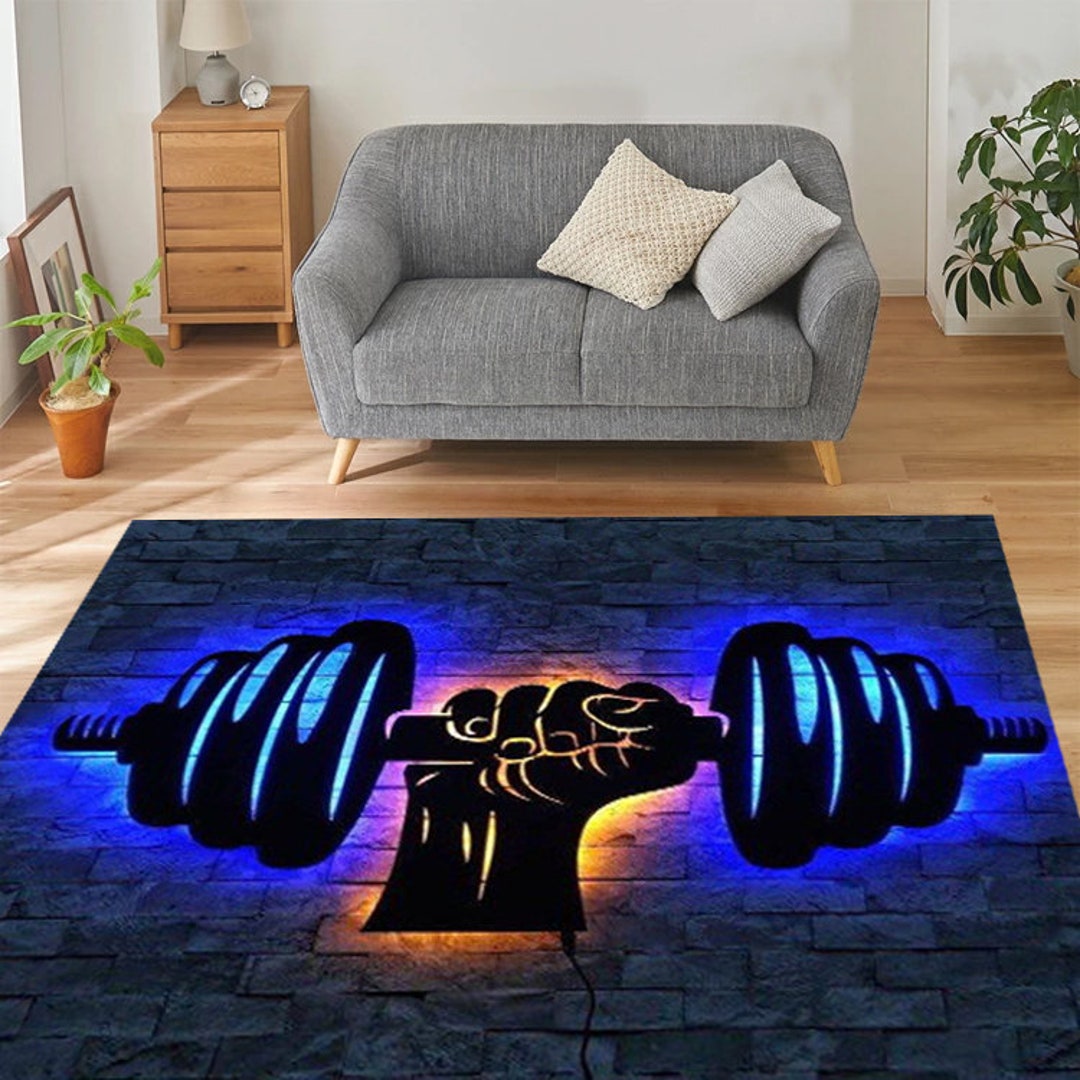 Cardio Pattern Rug,cardio Rug,neon Color Cardio,gym Rugs,spor Room Rug ...