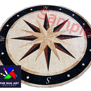Compass Pattern Round Rug for Your Home - Etsy