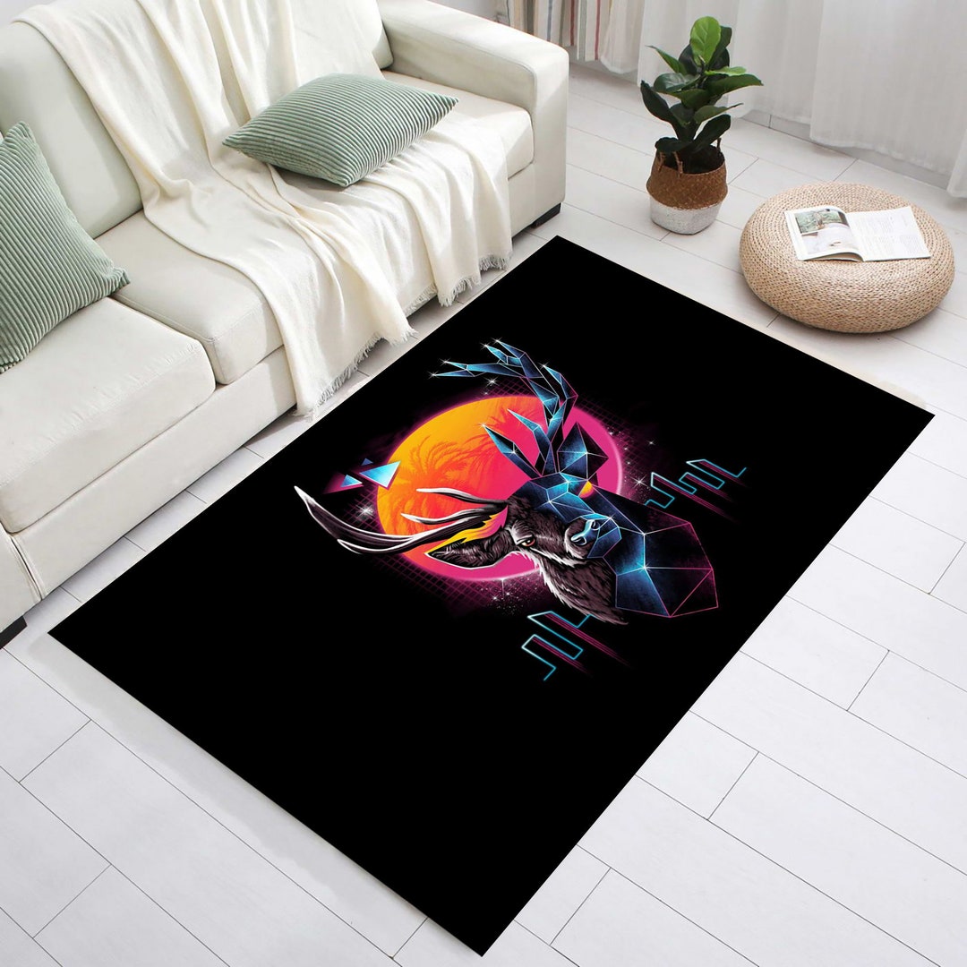 Deer Pattern Rug,triangle Pattern Rug,colorful Rug,night Themed Rugs ...