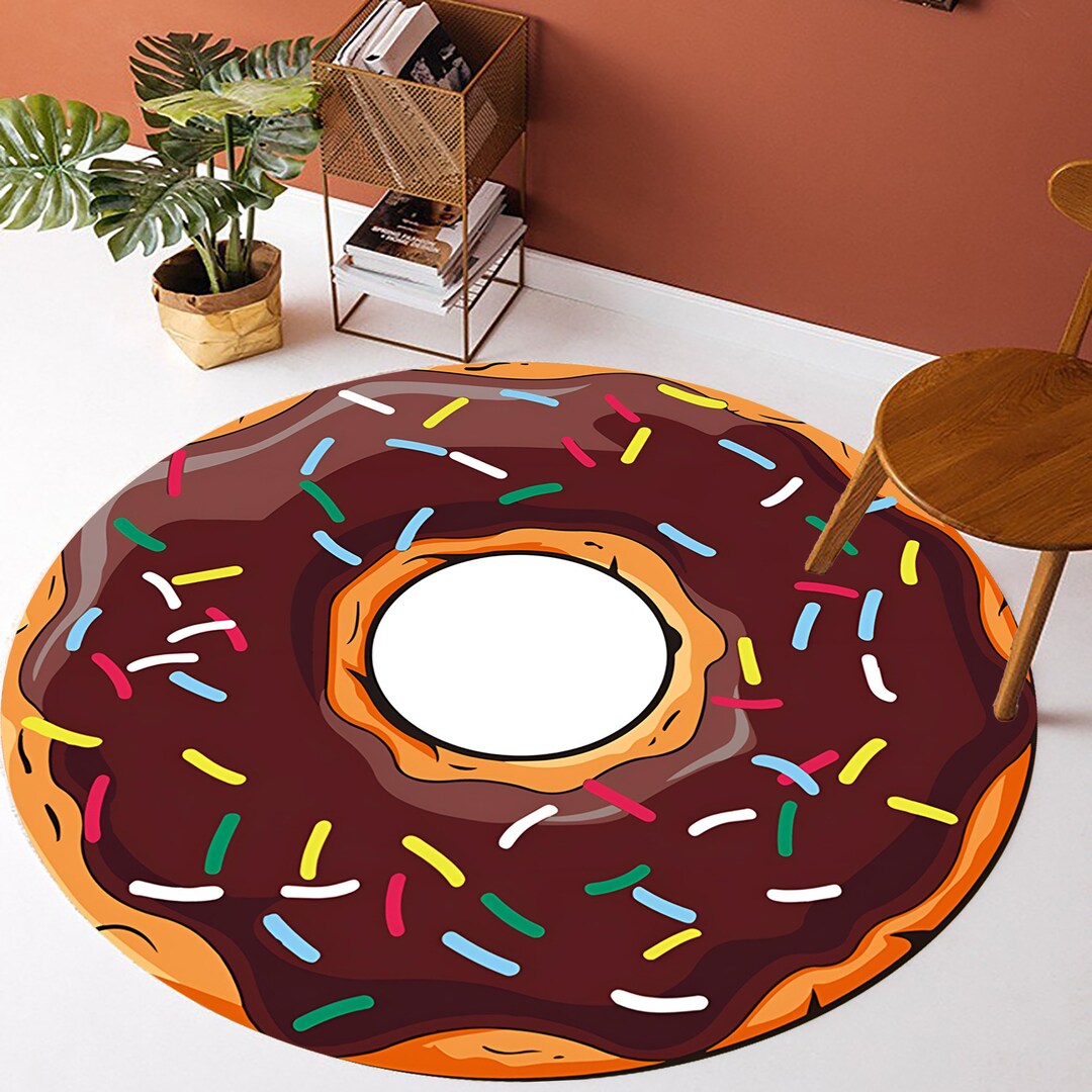 Donut Rug,donut Pattern Rug,colorful Rug,round Rug,food Pattern Rug ...