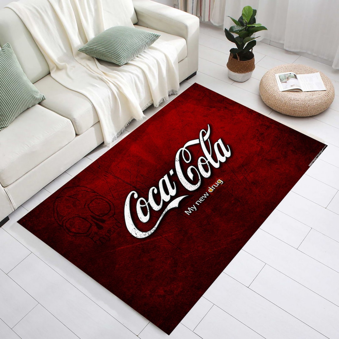 Retro Rugs,nostalgic Rug,coca Cola Rugs,cola Written Rug,coke Rugs,cola ...