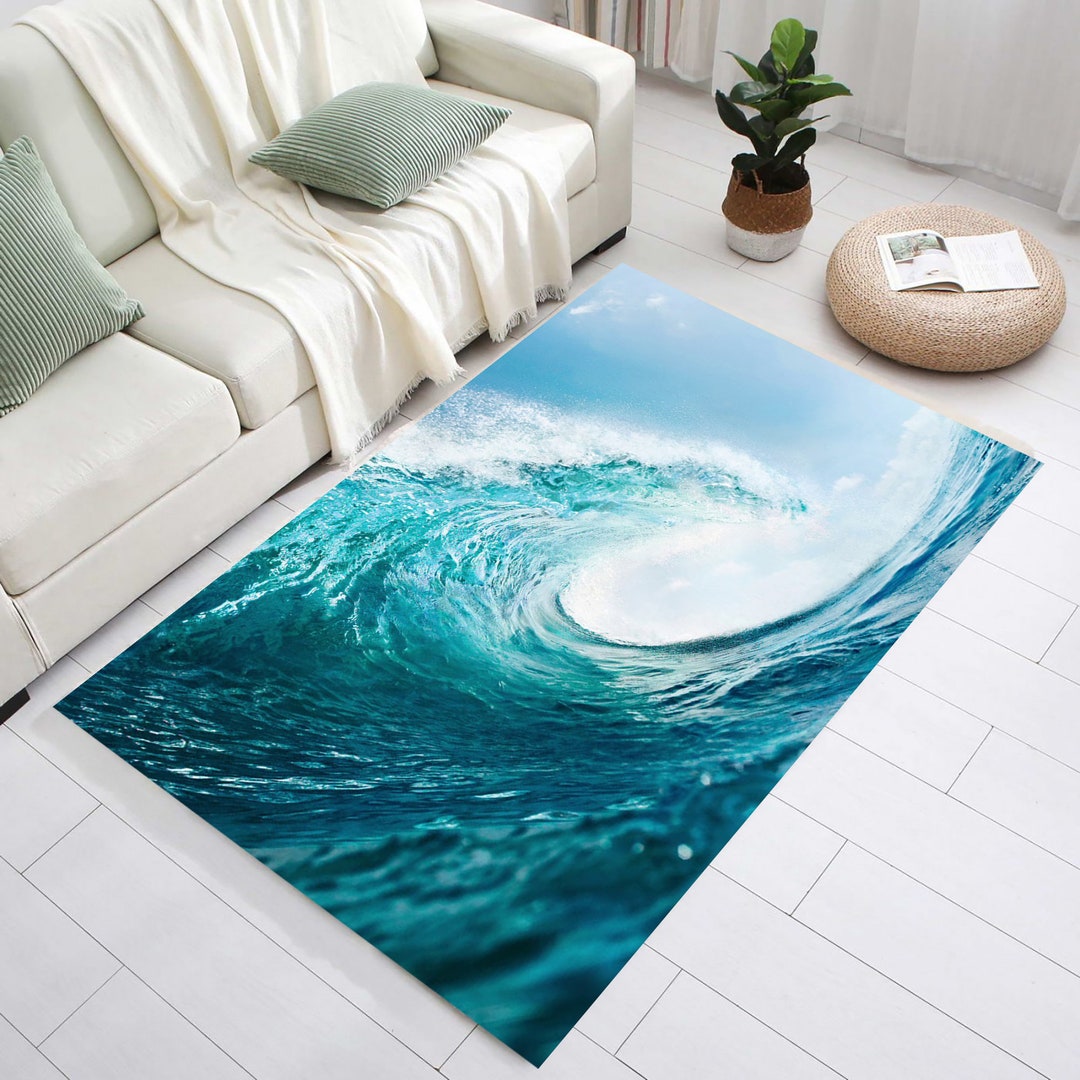 Wave Pattern Rug, Sea Wave Rug,ocean Carpet,ocean Wave Rug, Sea Wave ...