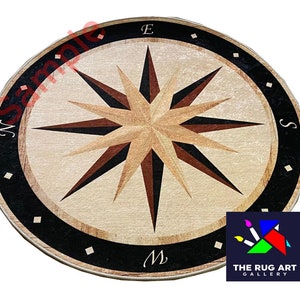 Compass Pattern Round Rug for Your Home - Etsy