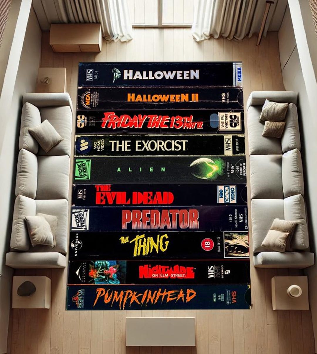 90's Movies Rug,vhs Movies Rug, Movies Carpet, Retro Horror Rugs, Best ...