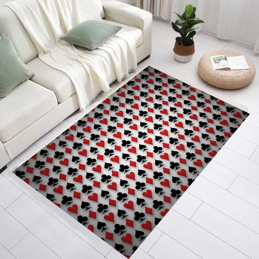Poker Cards Rug,poker Themed Rug,game Room Rug,amazing Rug,play Game ...