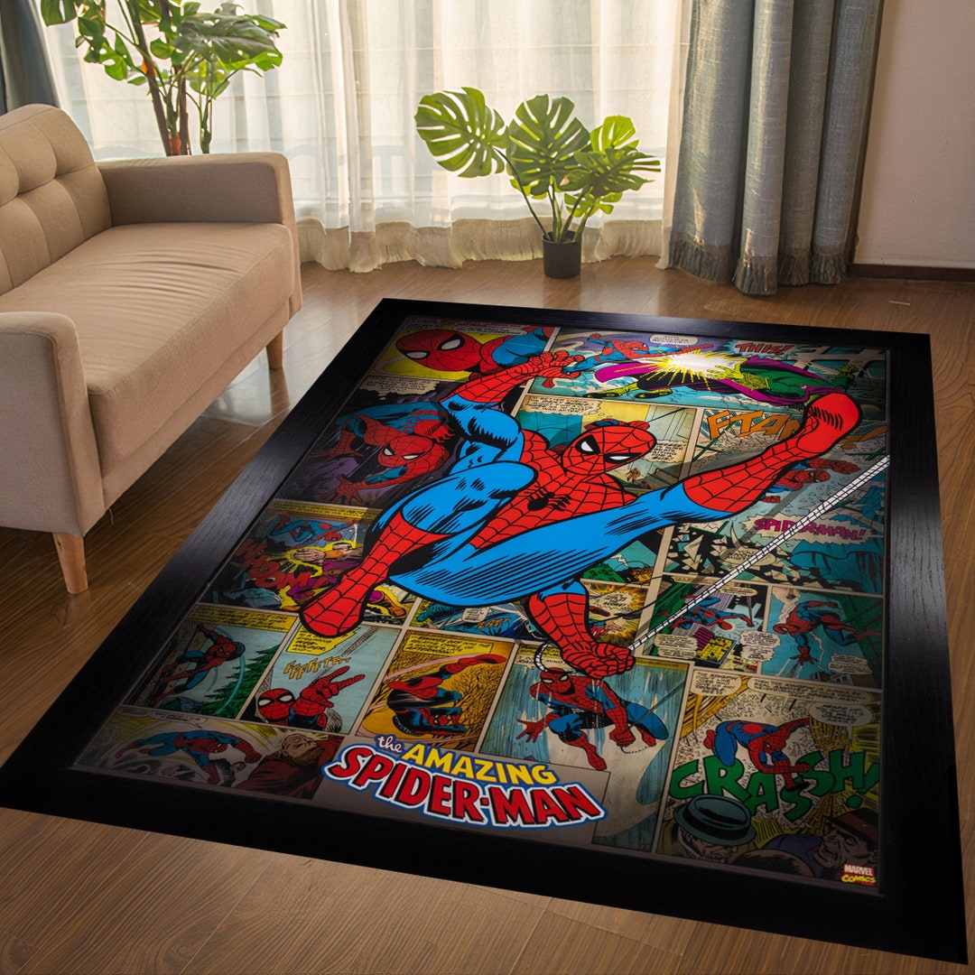 Spiderman Rug,spiderman Pattern Rug,spiderman Comic Rug,spiderman ...