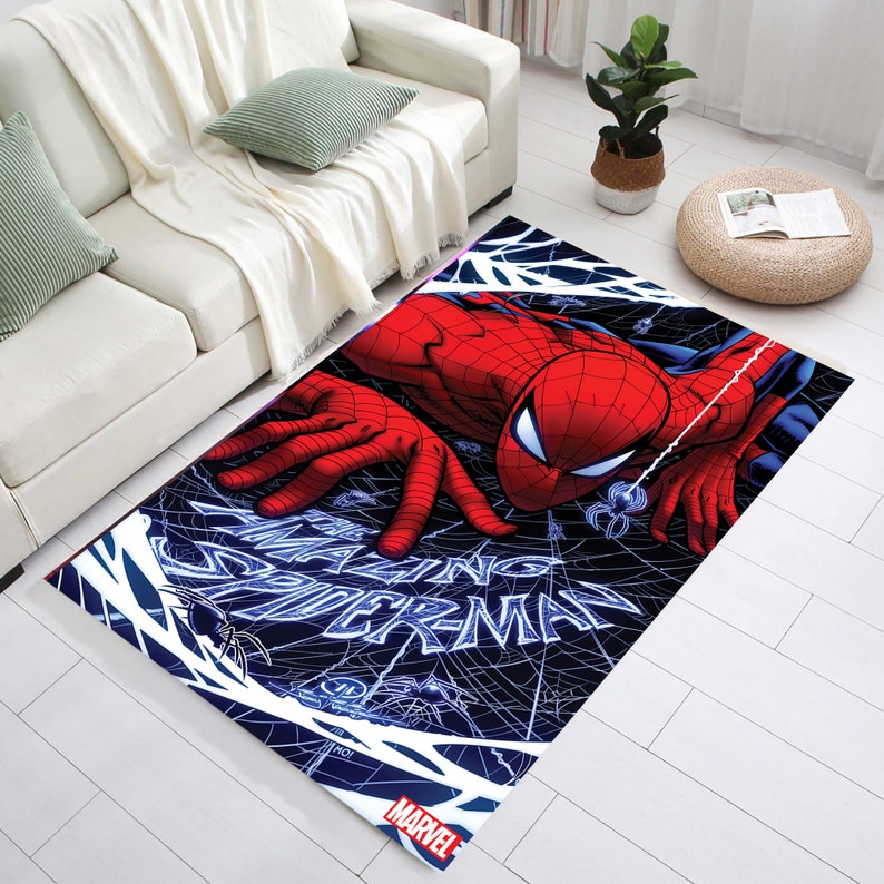 Spiderman Rug,spiderman Pattern Rug,spiderman Comic Rug,spider Man Area ...