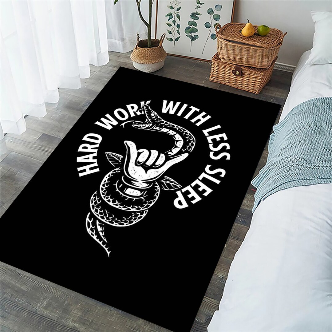 Snake Rug,snake Pattern Rug,less Sleep Writed Rug,black Rug,living Room ...